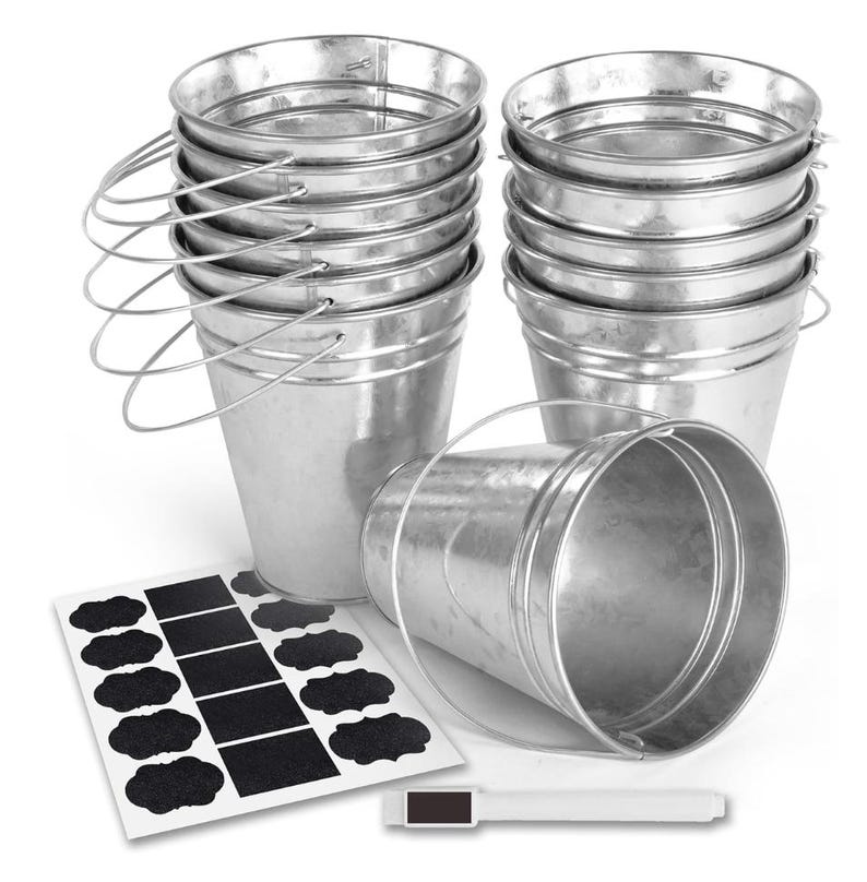 Rustic Condiment Serving Buckets With Spoons: BBQ Party Buffet Display ...