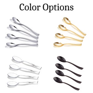Mini Appetizer Spoons Dessert Plastic Flatware Dinnerware Cutlery ...
