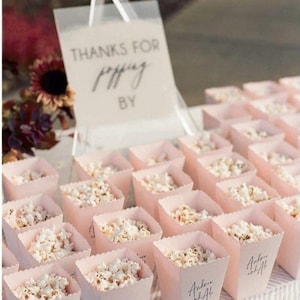 White Popcorn Cups for Party Wedding Favor Snacking Bridal Shower Baby ...
