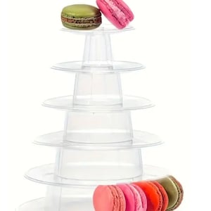 Macaron Cupcake Stand 6 Tier Large Macaron Dessert Tower Display Round ...