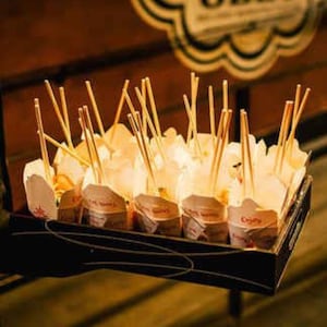 Chinese Food Take Out Boxes Wooden Chopsticks Set Appetizer Display ...
