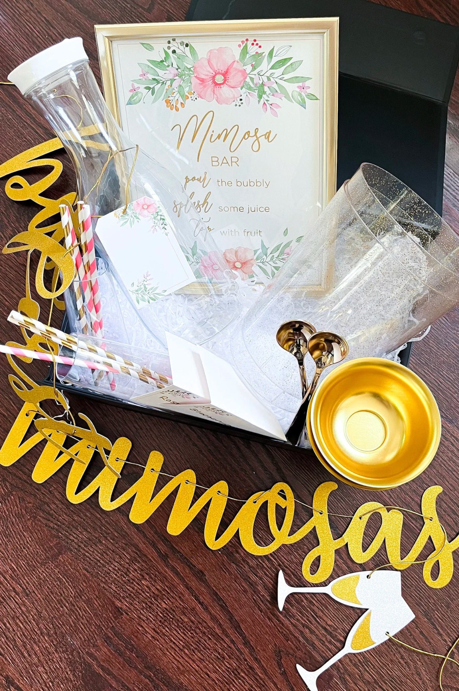 Mimosa Bar Decor Kit Package With Mimosa Bar Signage for Mimosa Serving ...