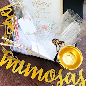 Mimosa Bar Decor Kit Package With Mimosa Bar Signage for Mimosa Serving ...