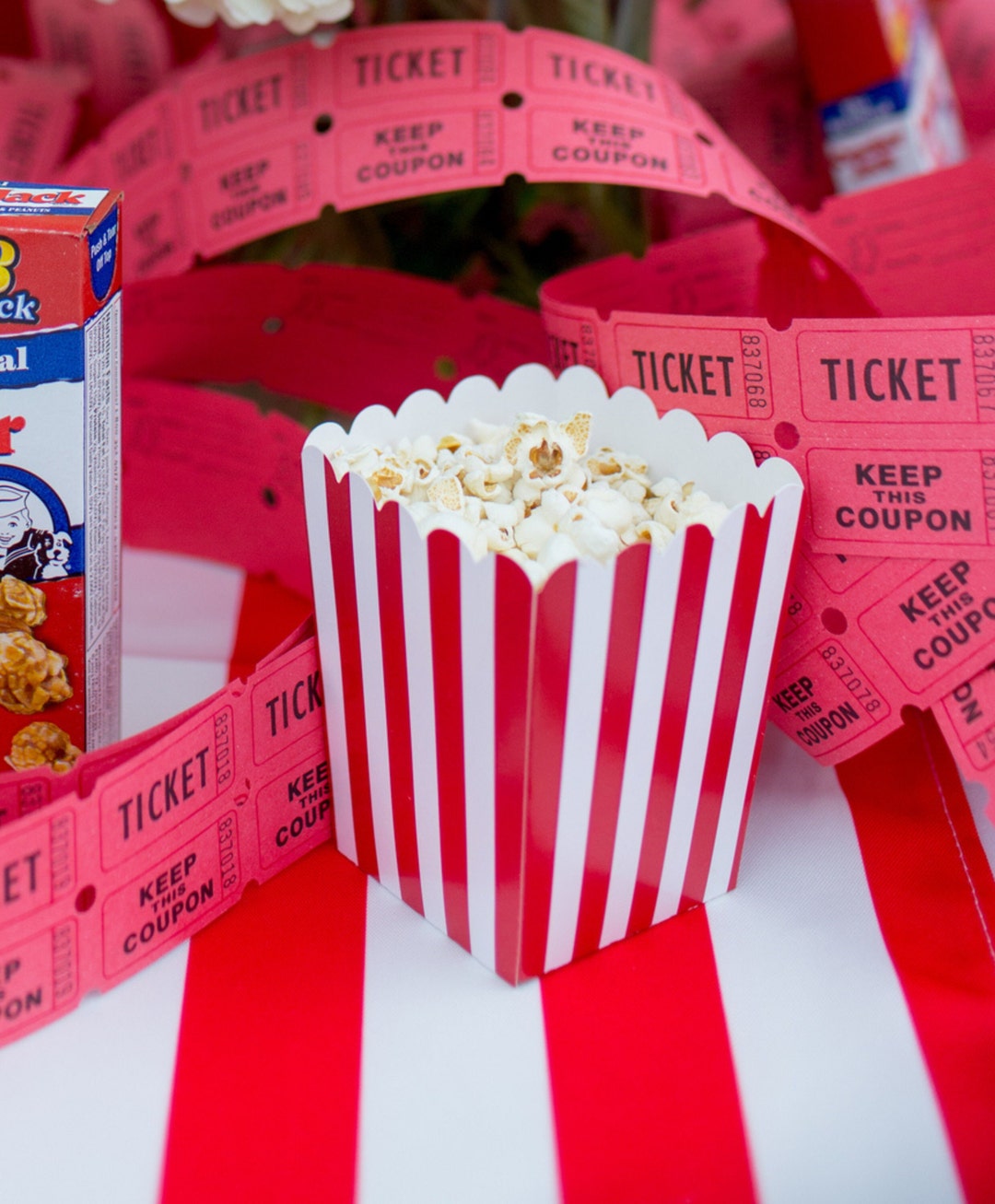Red Striped Popcorn Cups for Party Wedding Favor Snacking Bridal Shower ...