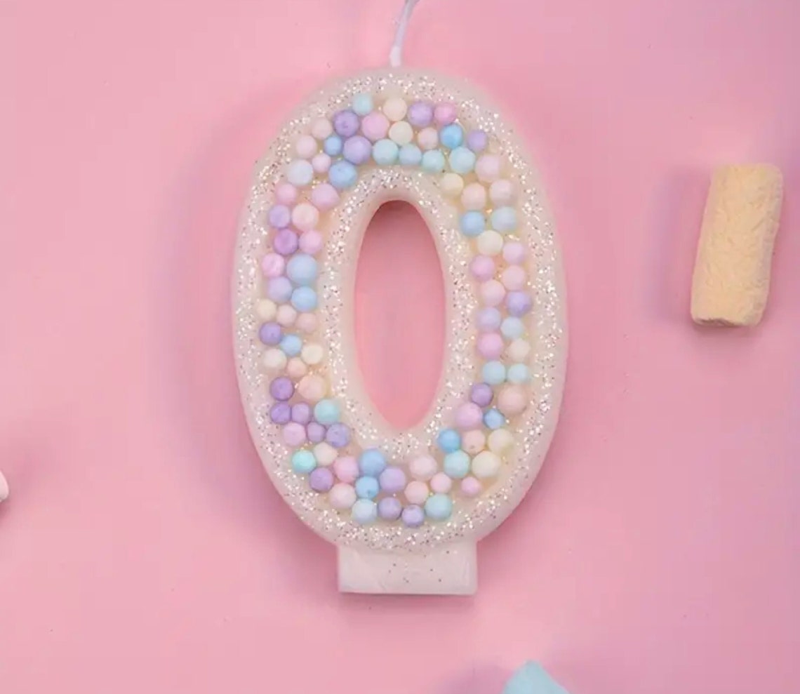 Sparkly Number Birthday Candle: Pastel Ice Cream Party Cake Topper - Etsy