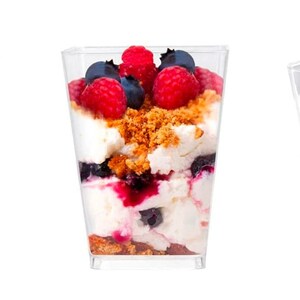 Plastic Dessert Parfait Favor Cups With Lids and Mini Spoons Appetizer ...