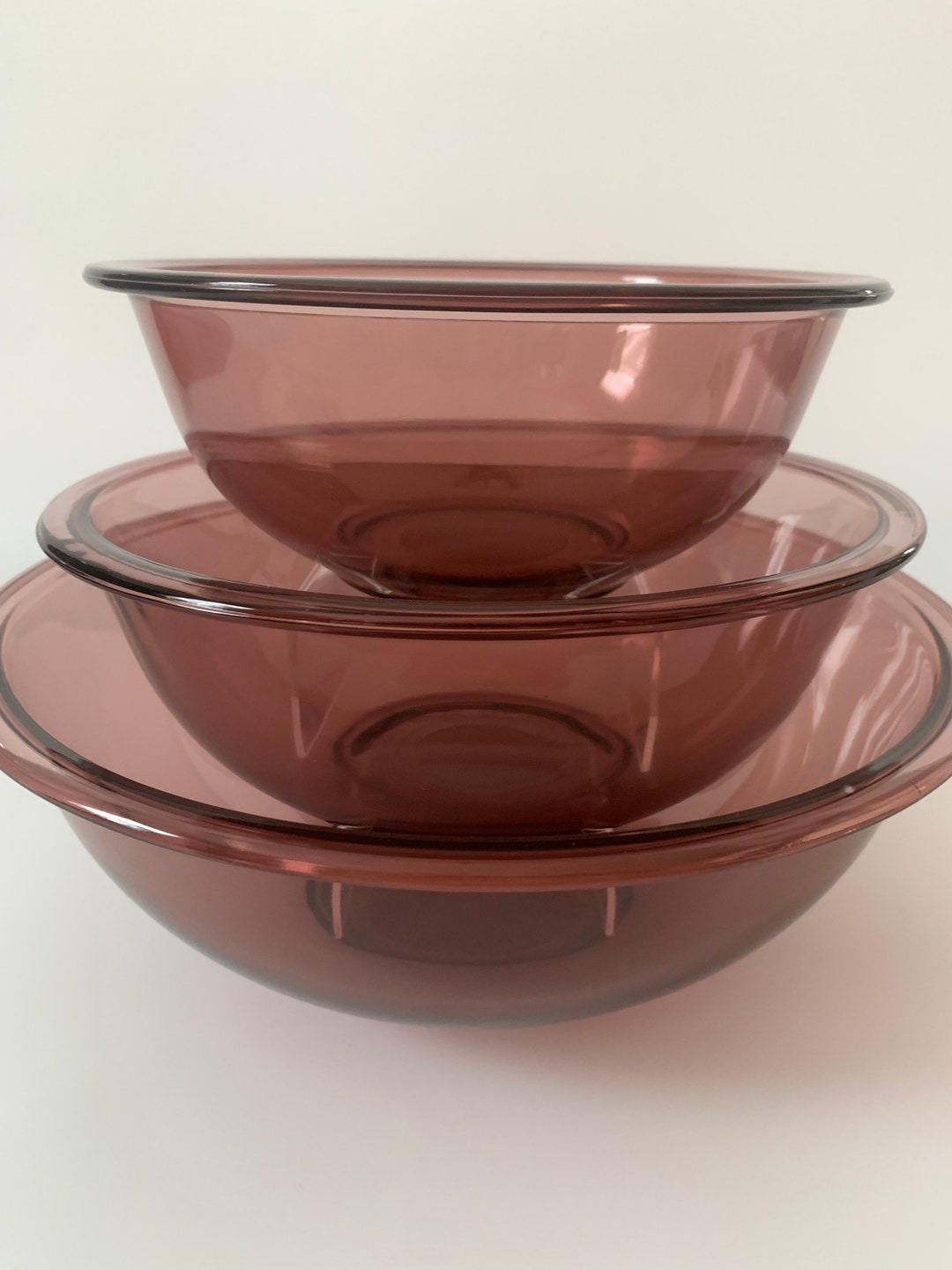 Vintage Cranberry PYREX Mixing Bowl Set: Original Nesting Bowls - Etsy