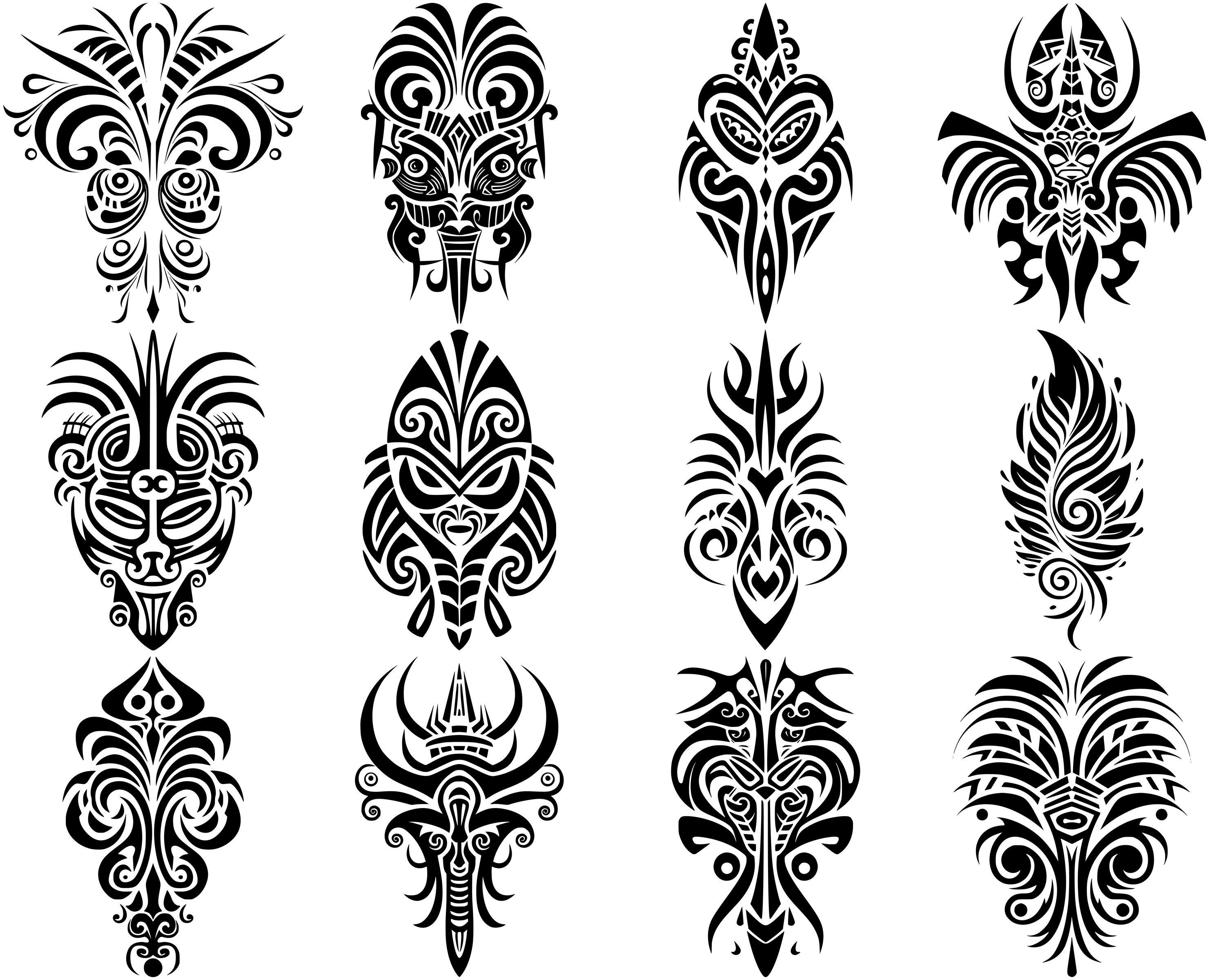 Tribal Tattoo SVG Bundle, Set of 100, Instant Digital Download, Png ...