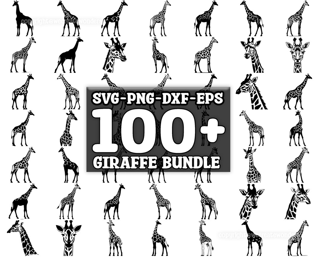 Giraffee SVG Bundle, Set of 100, Instant Digital Download, Png, Svg ...