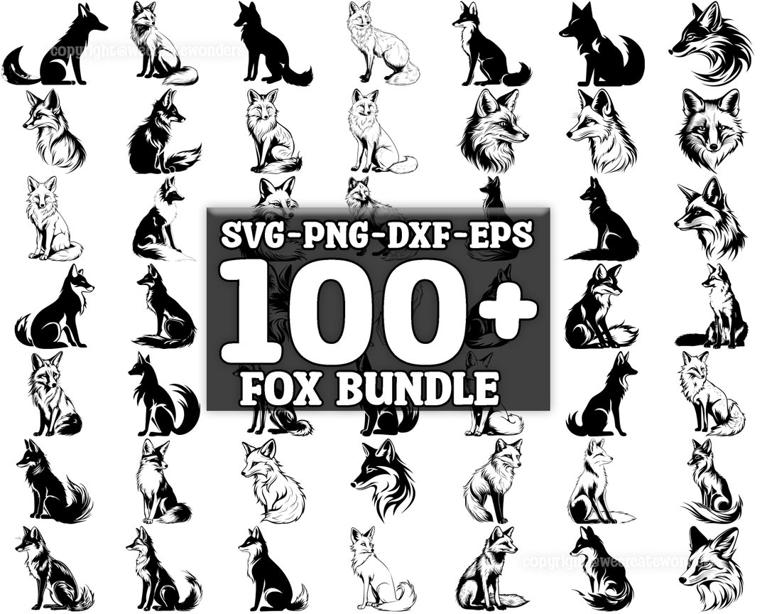 Red Fox SVG Bundle, Set of 100, Instant Digital Download, Png, Svg, Eps ...