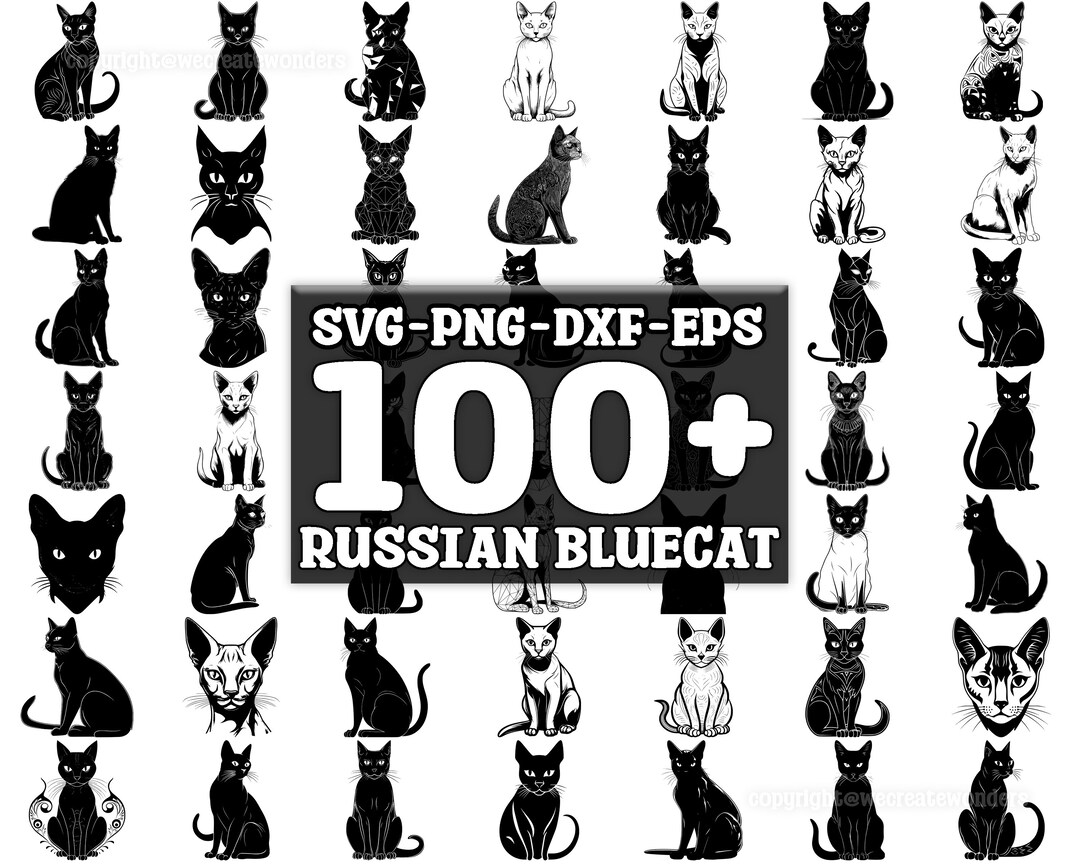 Russian Cat SVG Bundle, Set of 100, Instant Digital Download, Png, Svg ...