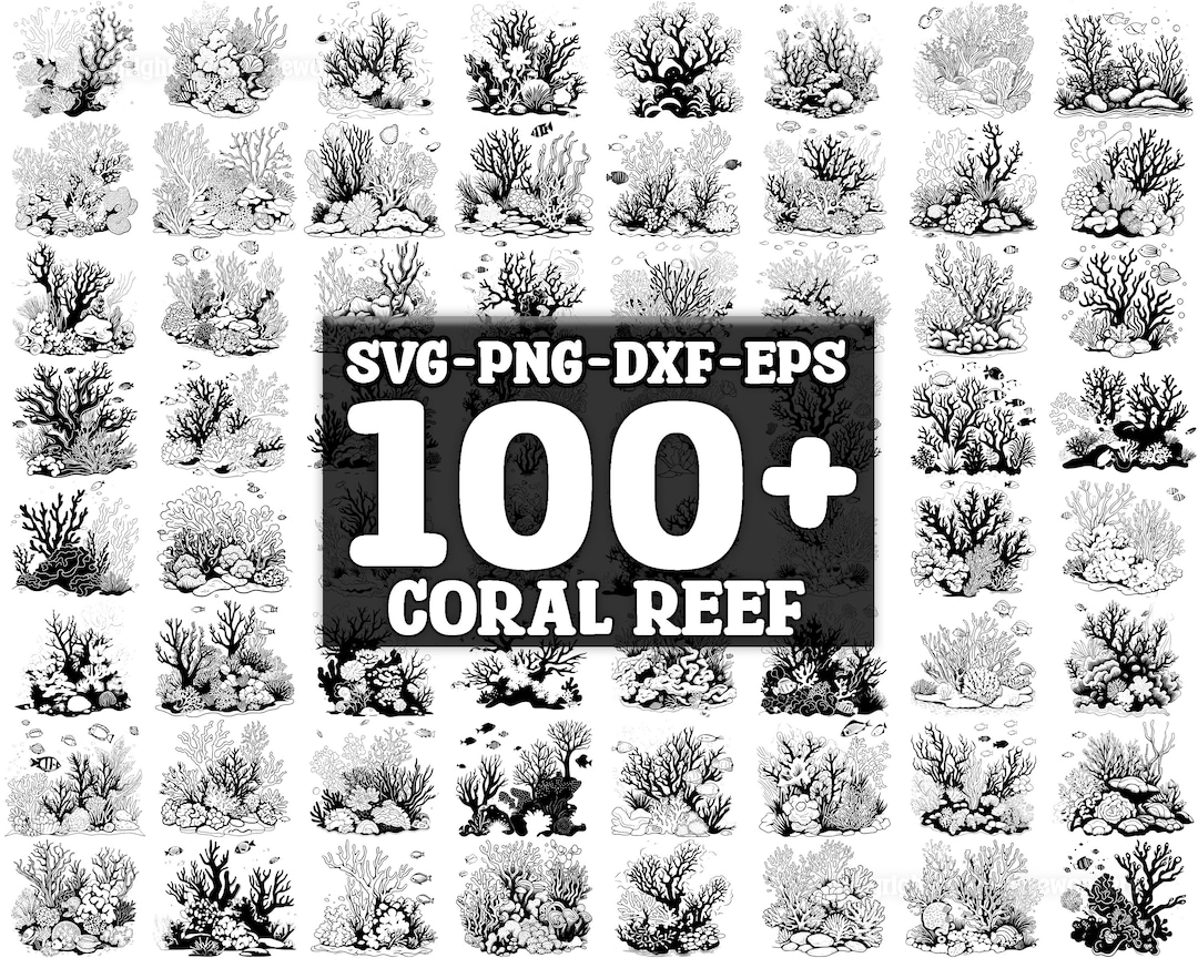 Coral Reef SVG Bundle, Set of 100, Instant Digital Download, Png, Svg ...