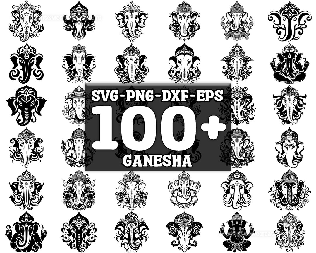 Ganesha SVG Bundle, Set of 100, Instant Digital Download, Png, Svg, Eps ...