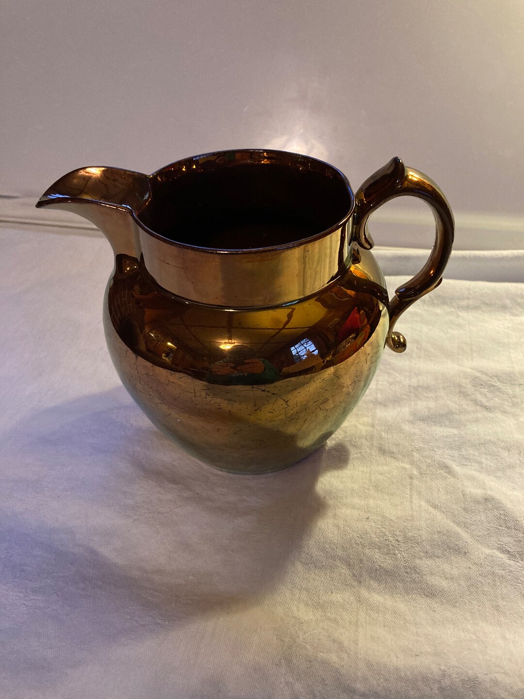 English Copper Luster Jug Pitcher - Etsy