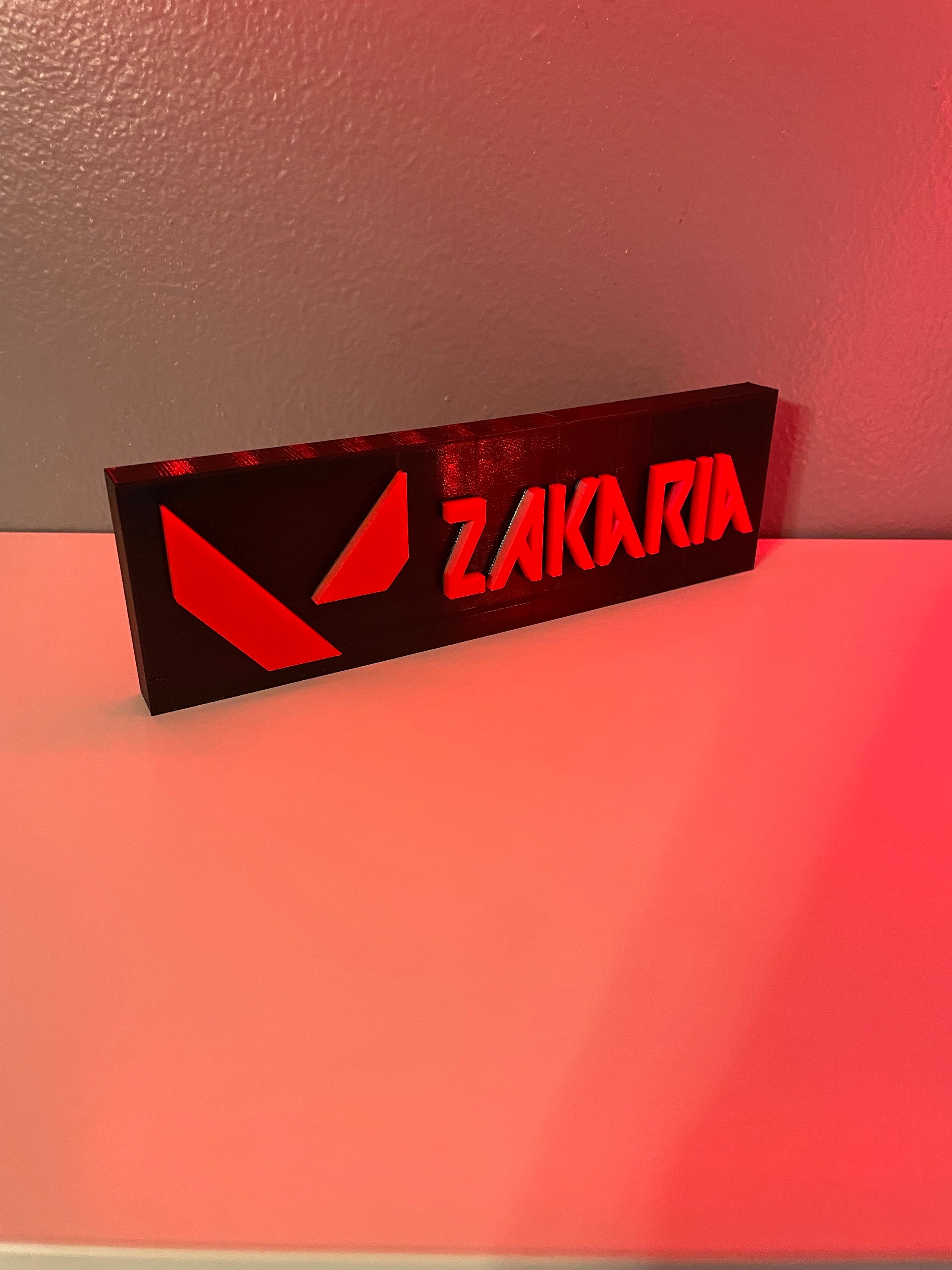 3D Printed Valorant Themed Name Plate - Etsy