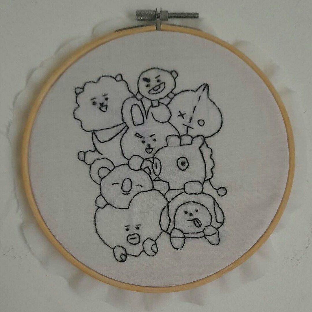 BT21 Hand Embroidered Wall Decor - Etsy