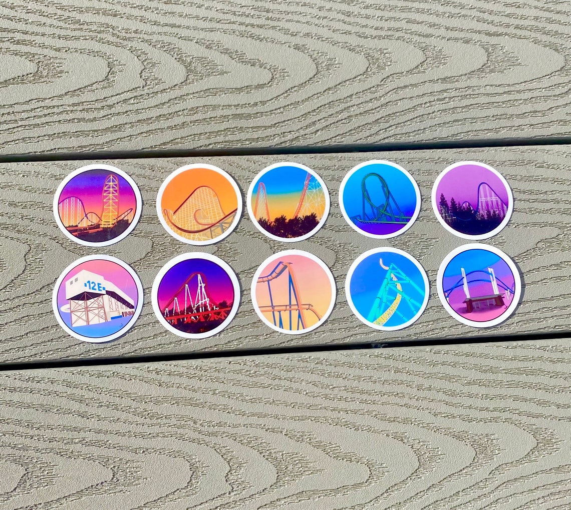 Cedar Point Roller Coaster Stickers for Laptop, Bottle, Hydroflask ...