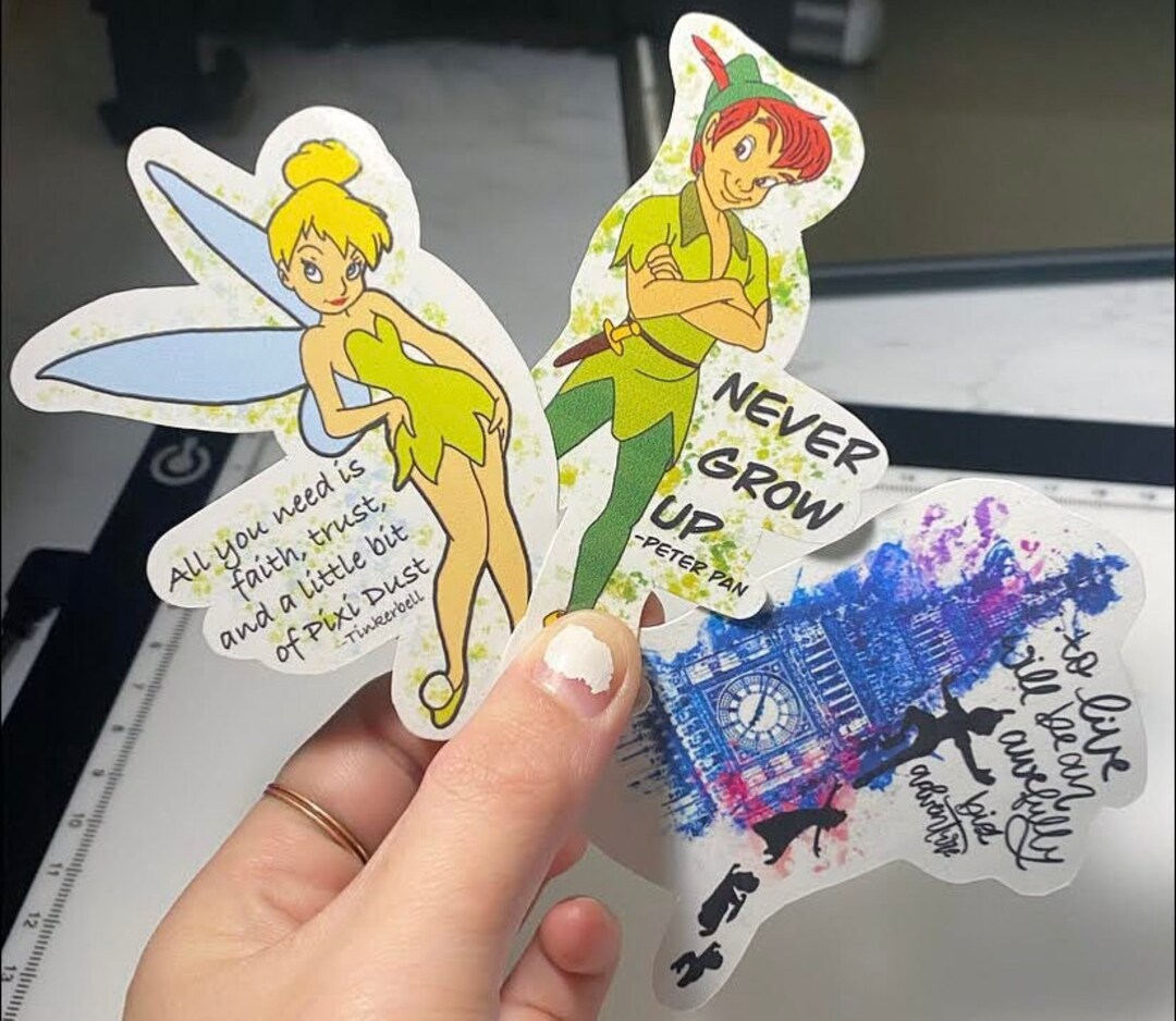 Tinkerbell and Peterpan Quote Stickers for Laptop, Bottle, Hydroflask ...