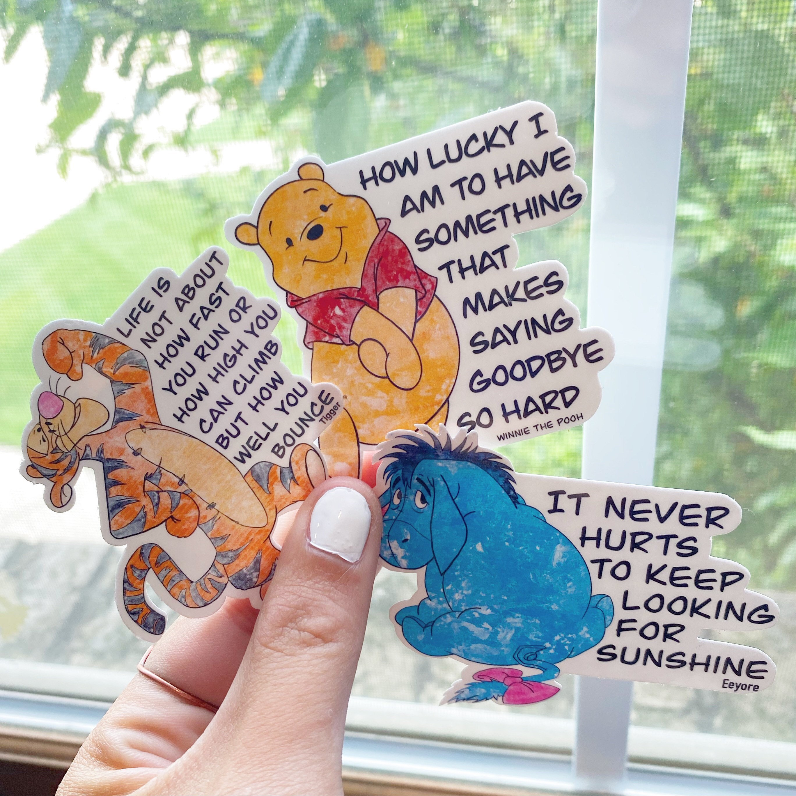 Winnie the Pooh Tigger Eeyore Piglet and Roo Quote Stickers - Etsy