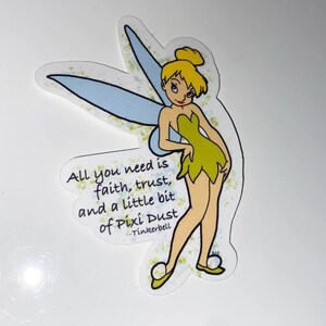 Tinkerbell and Peterpan Quote Stickers for Laptop, Bottle, Hydroflask ...