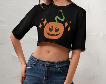 Halloween Pumpkin Crop Top - Etsy