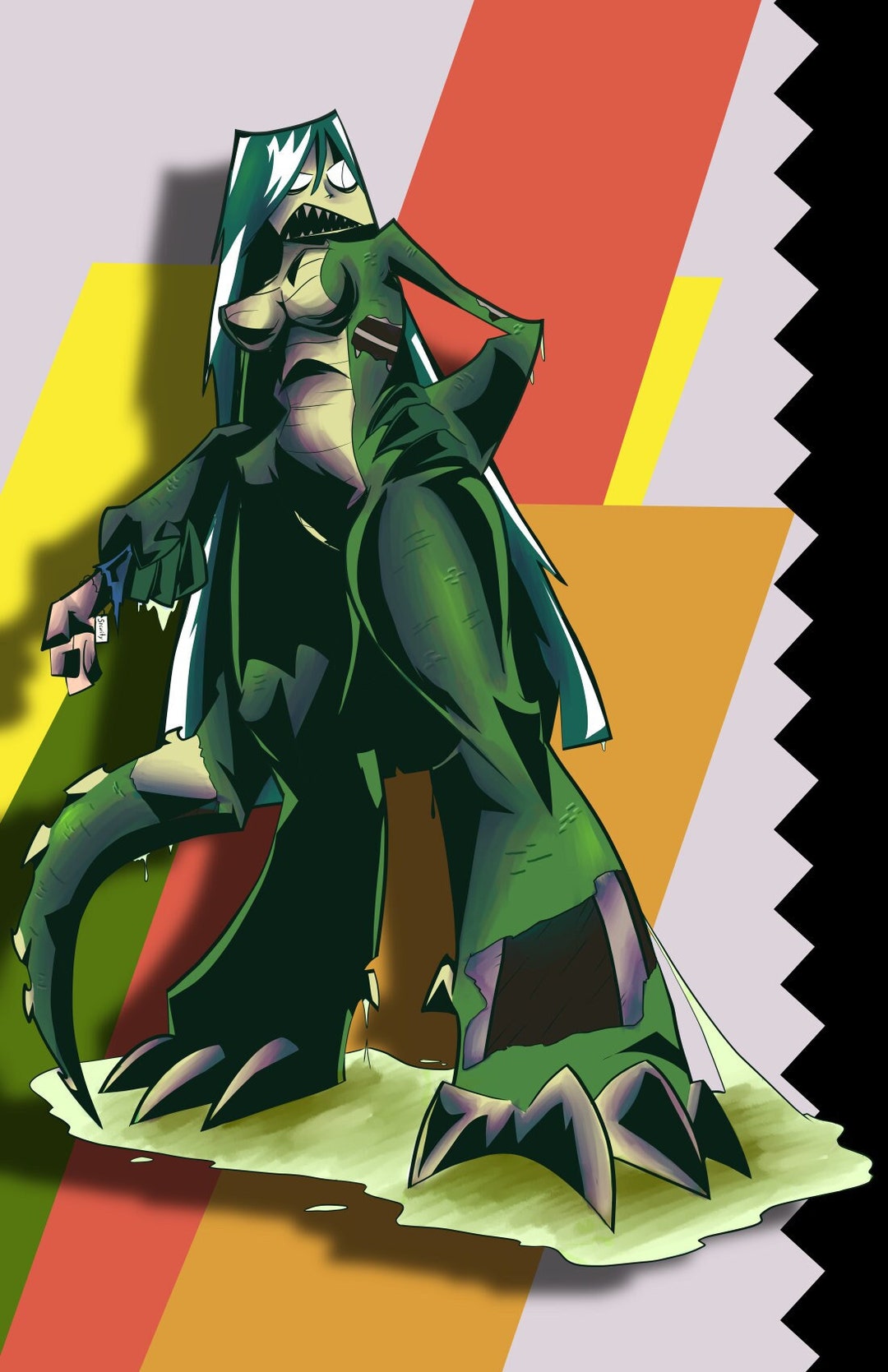 SCP-682 Monster Girl - Etsy