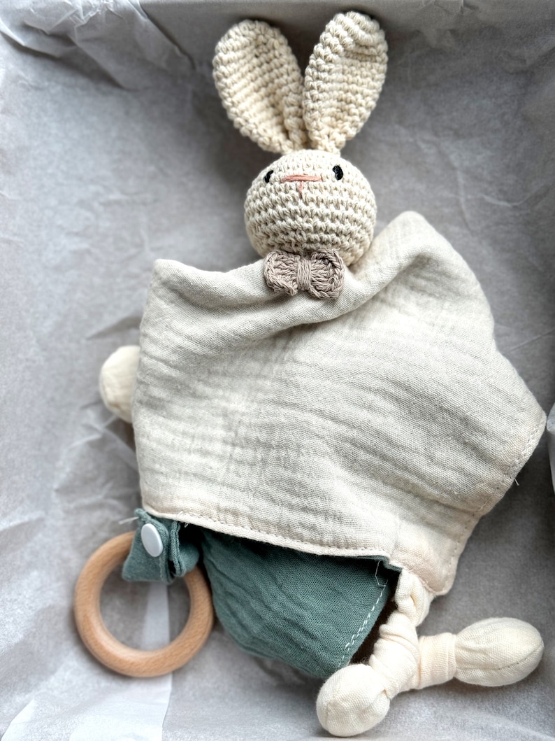 Personalizable Baby Muslin Comforter Rabbit Comforter Favorite Animal ...