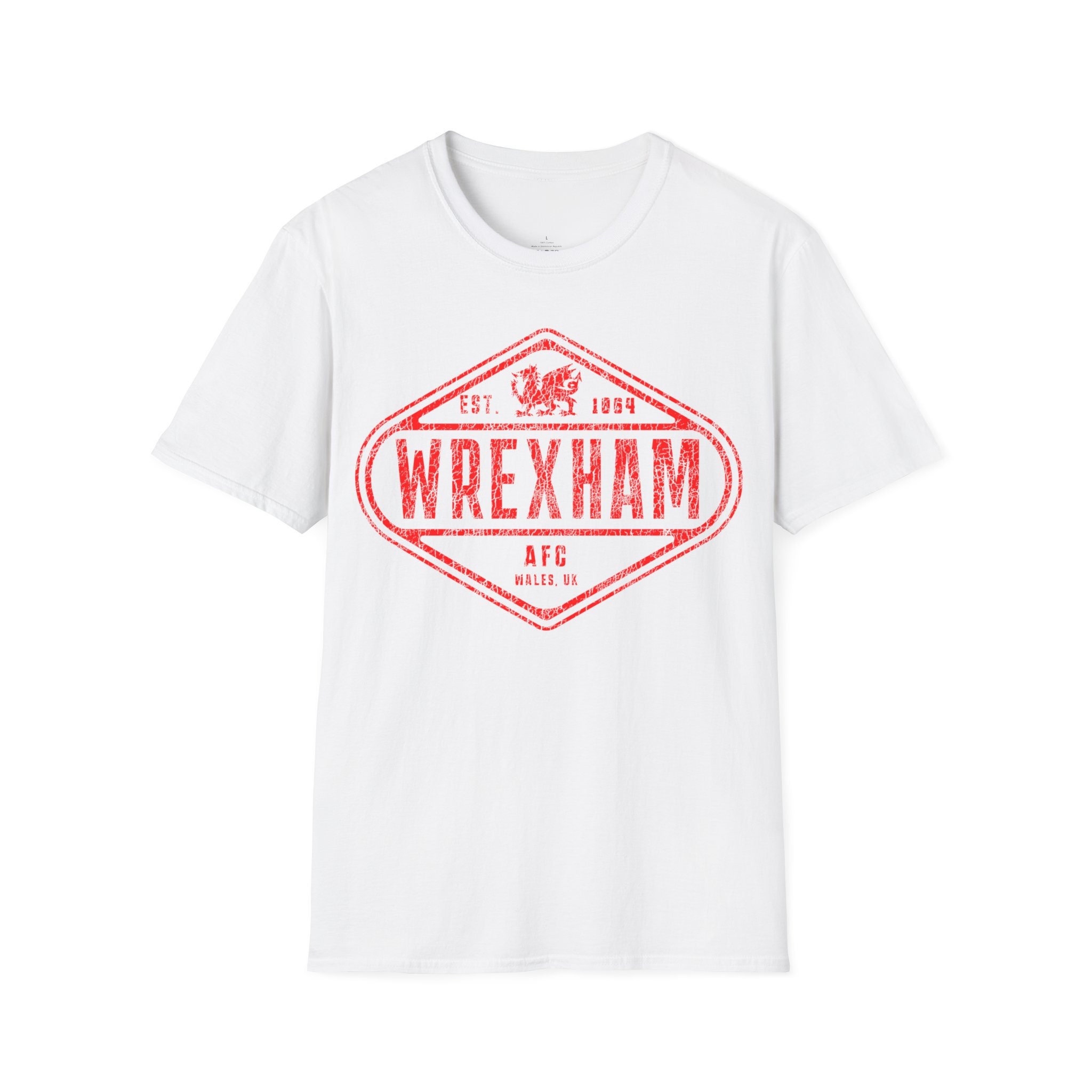 Wrexham Logo Tee Faded Red Image - Etsy