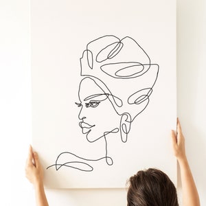 Woman Line Art Print, Face Line Art, Line Face Print, Abstract Woman ...