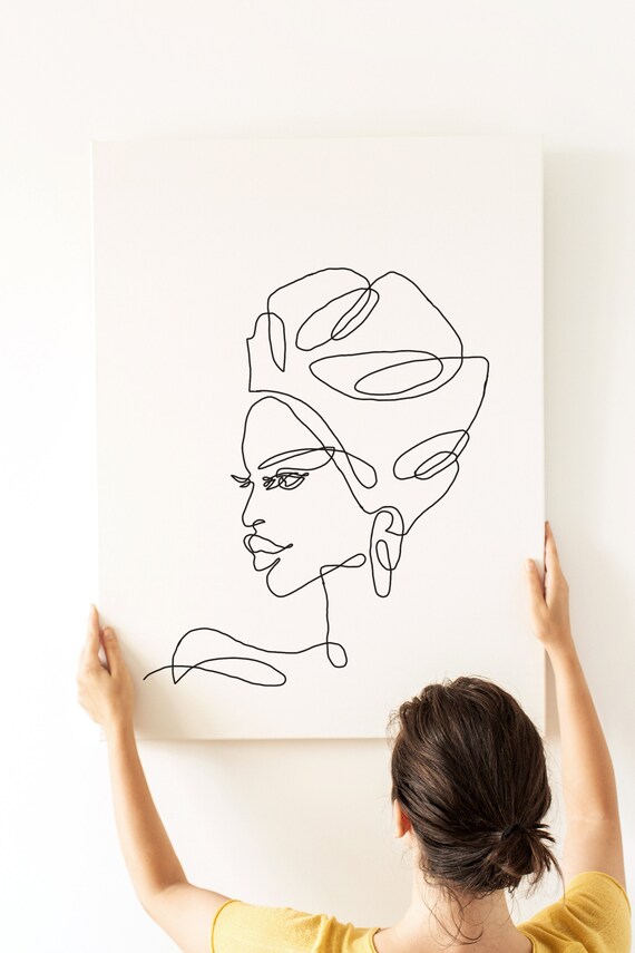 Woman Line Art Print Face Line Art Line Face Print Abstract - Etsy