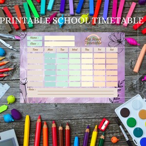 Printable School Flower Timetable, Girl Planner, Back to School ...