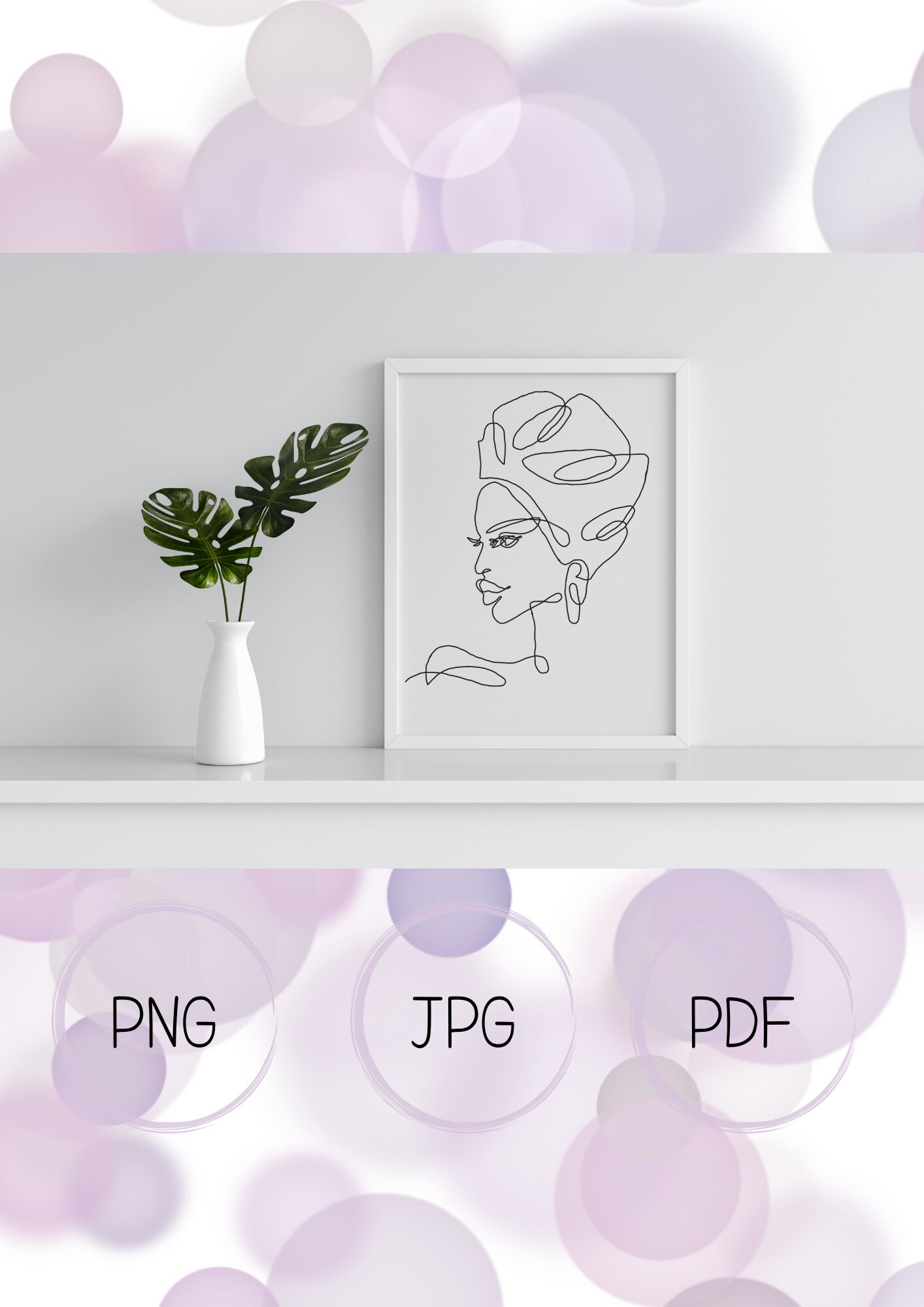Woman Line Art Print, Face Line Art, Line Face Print, Abstract Woman ...