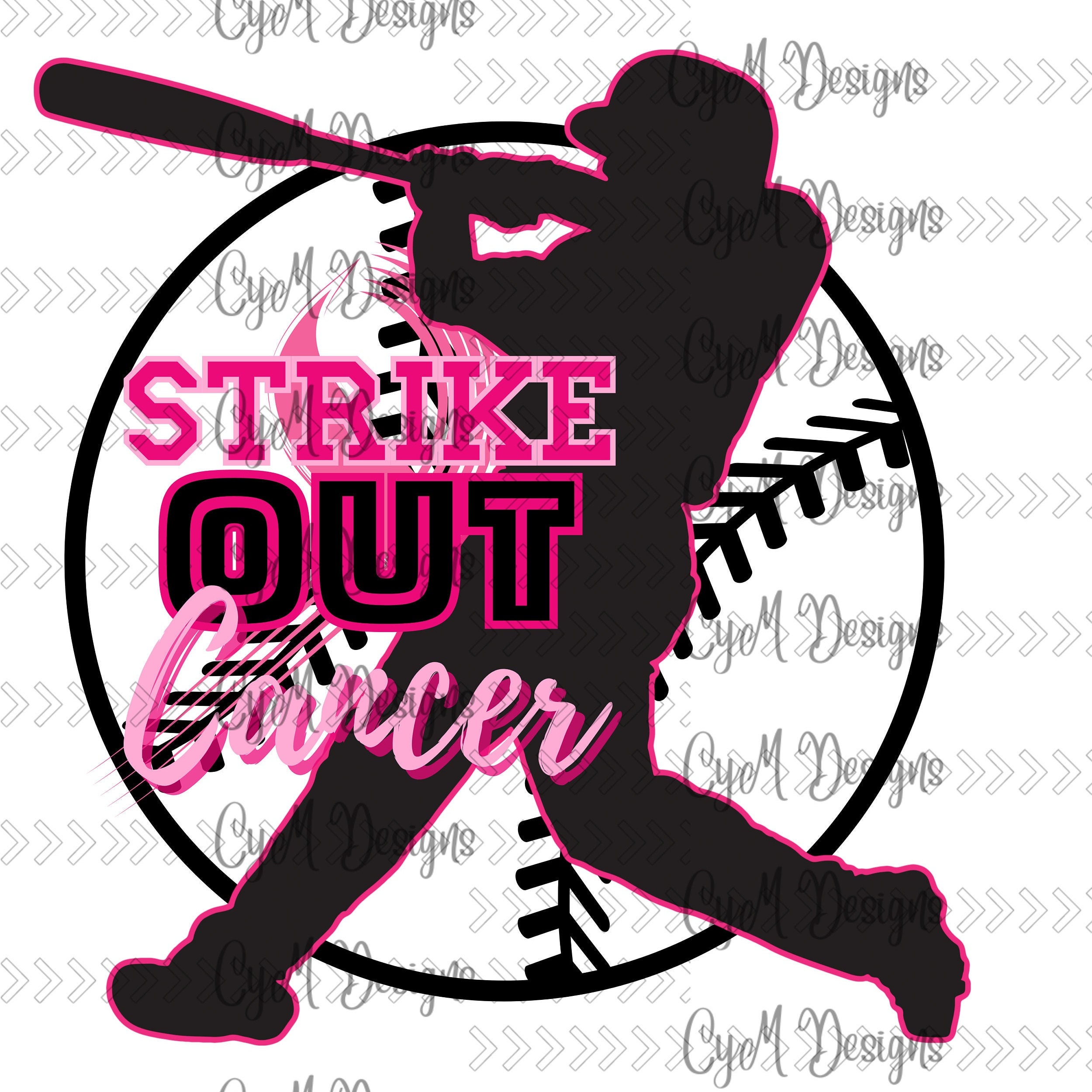 Strike Out Baseball Breast Cancer Awareness School Spirit Wear - Etsy