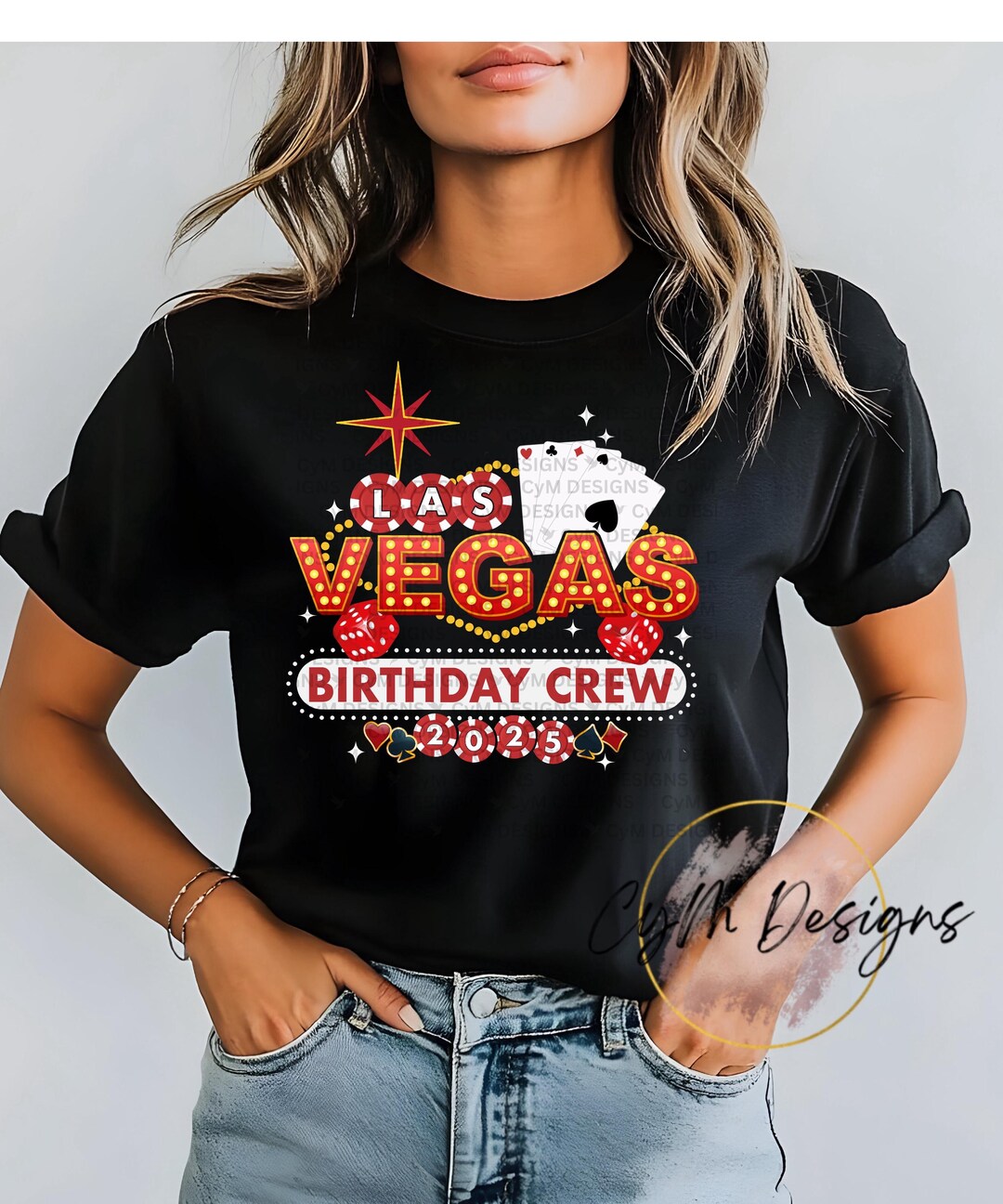 Las Vegas 2025 Birthday Crew| Party Friends Gambling Poker Cards PNG ...