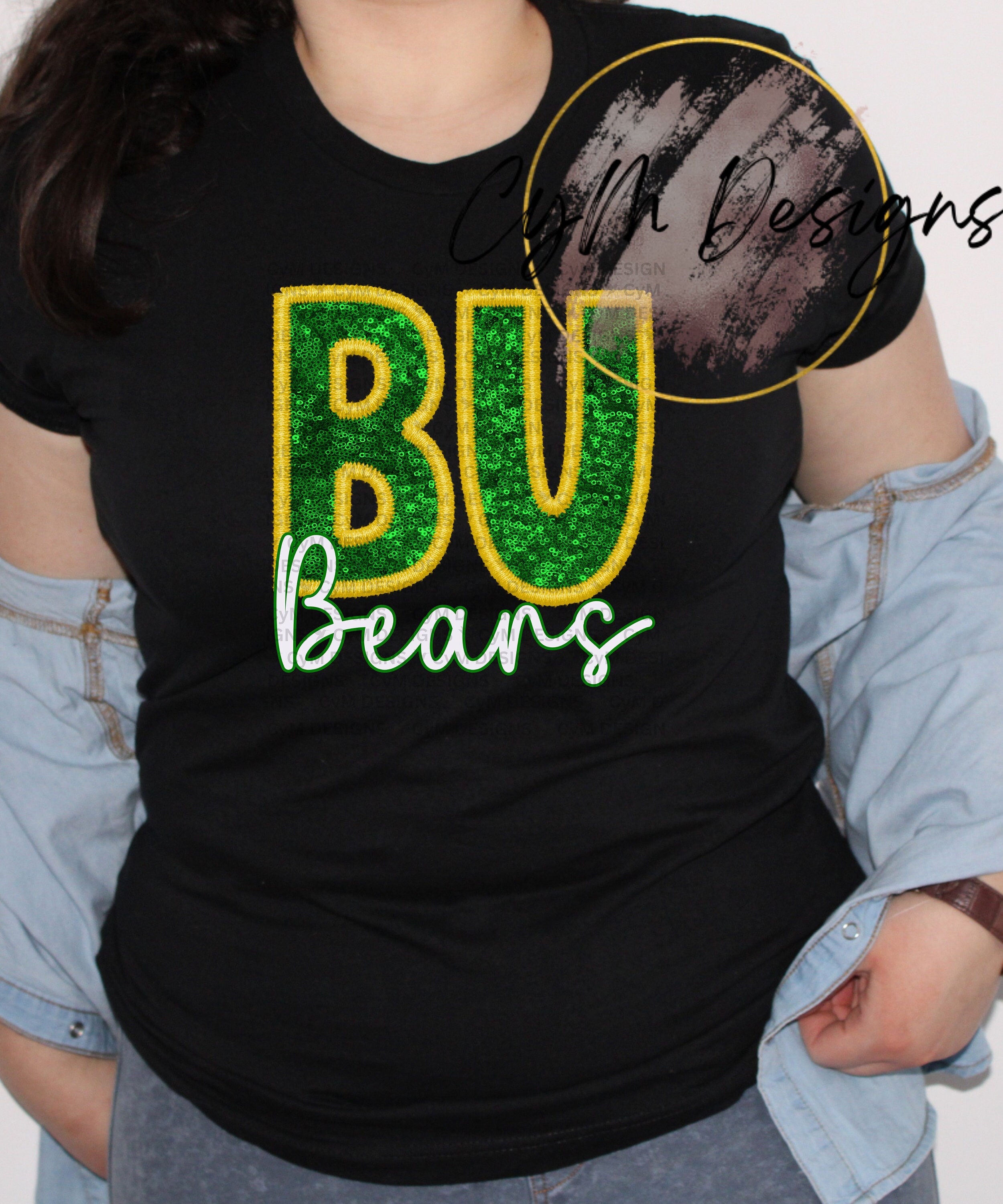 Baylor University Texas Bears College Faux Sequin Glitter Patches DTF ...