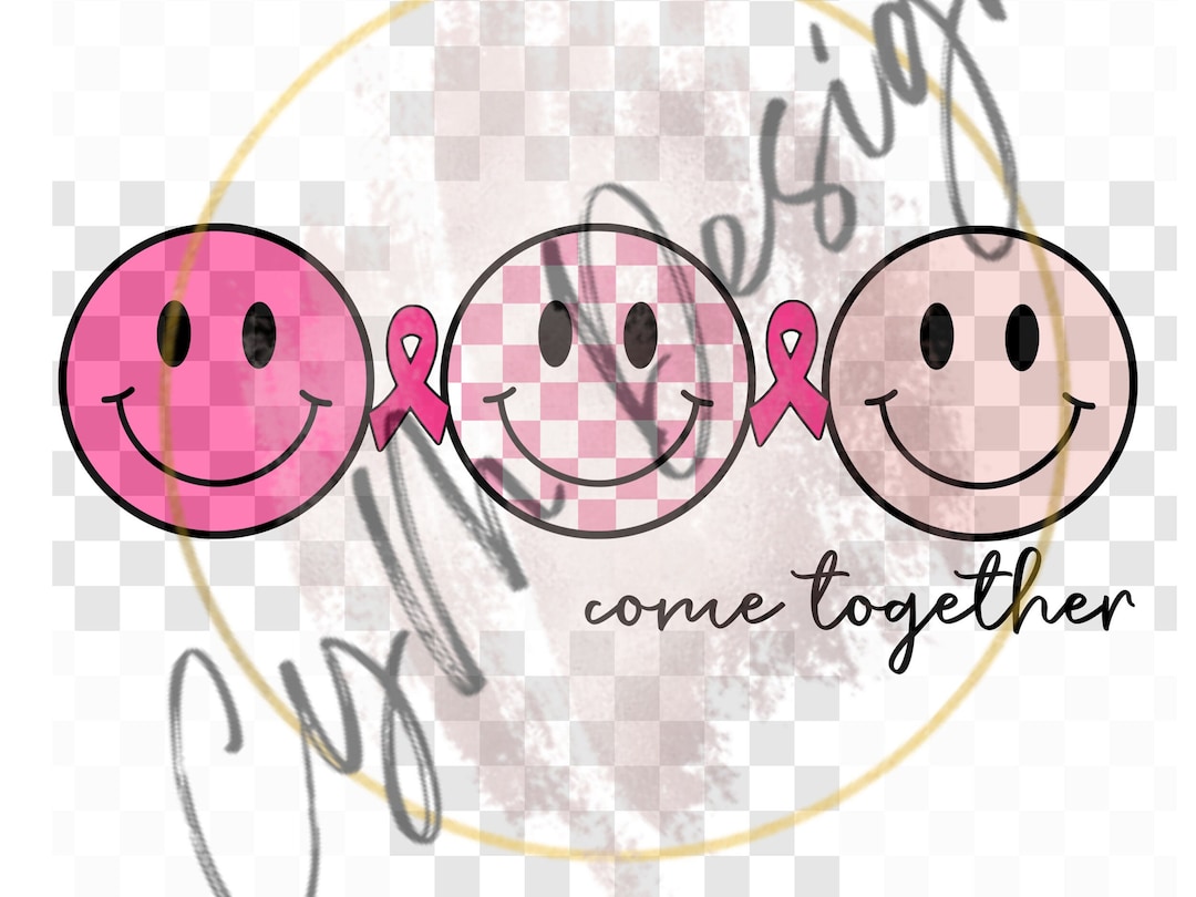 Pink Ribbon Smile PNG: Breast Cancer Awareness Design (digital Download ...