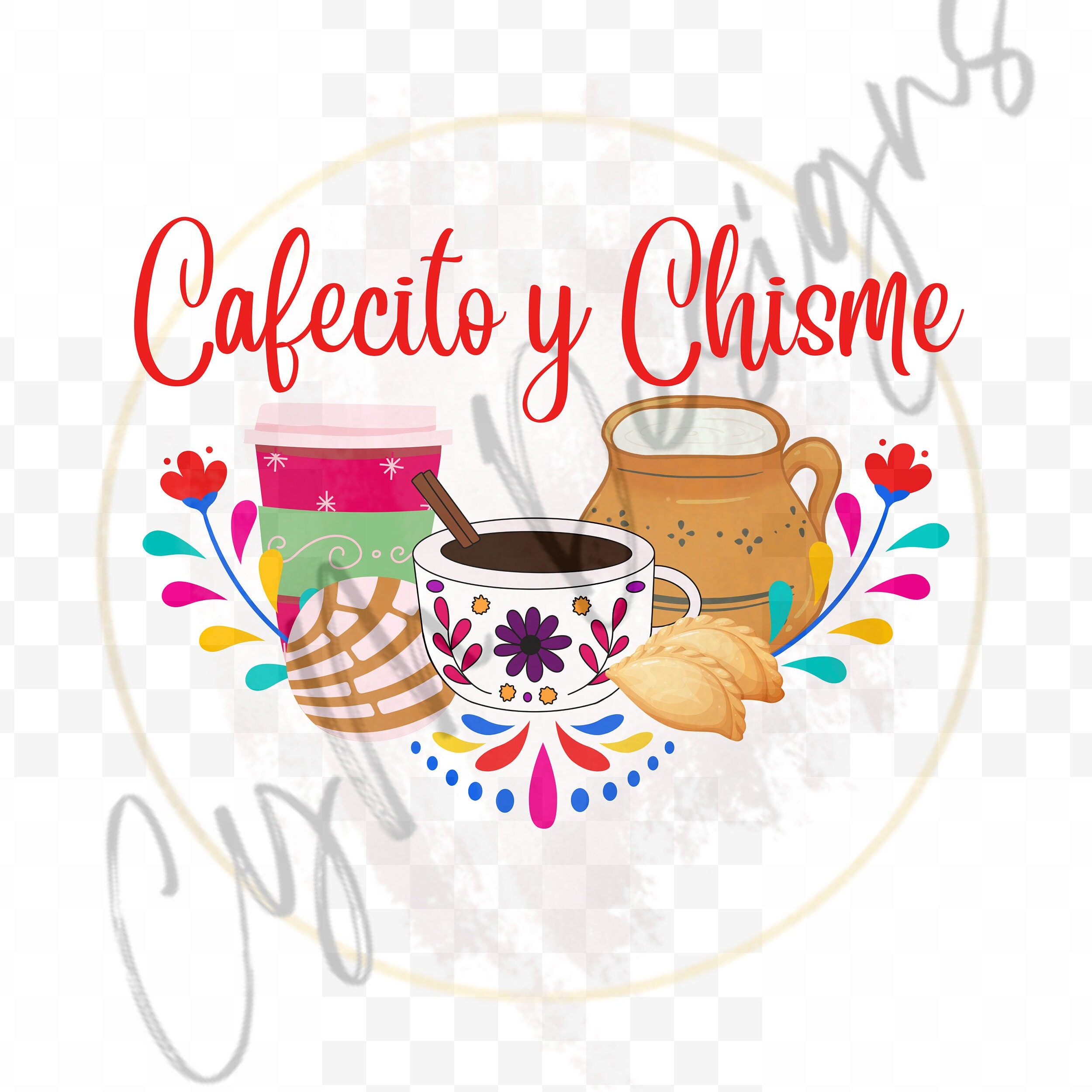 Cafecito Y Chisme Digital Png Sublimation Dtf Design Concha Etsy