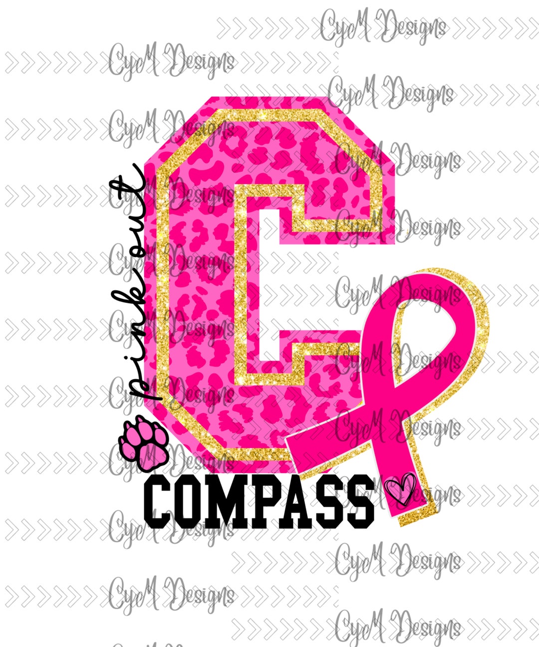 Custom Initial Breast Cancer Awareness School Spirit Wear - Etsy