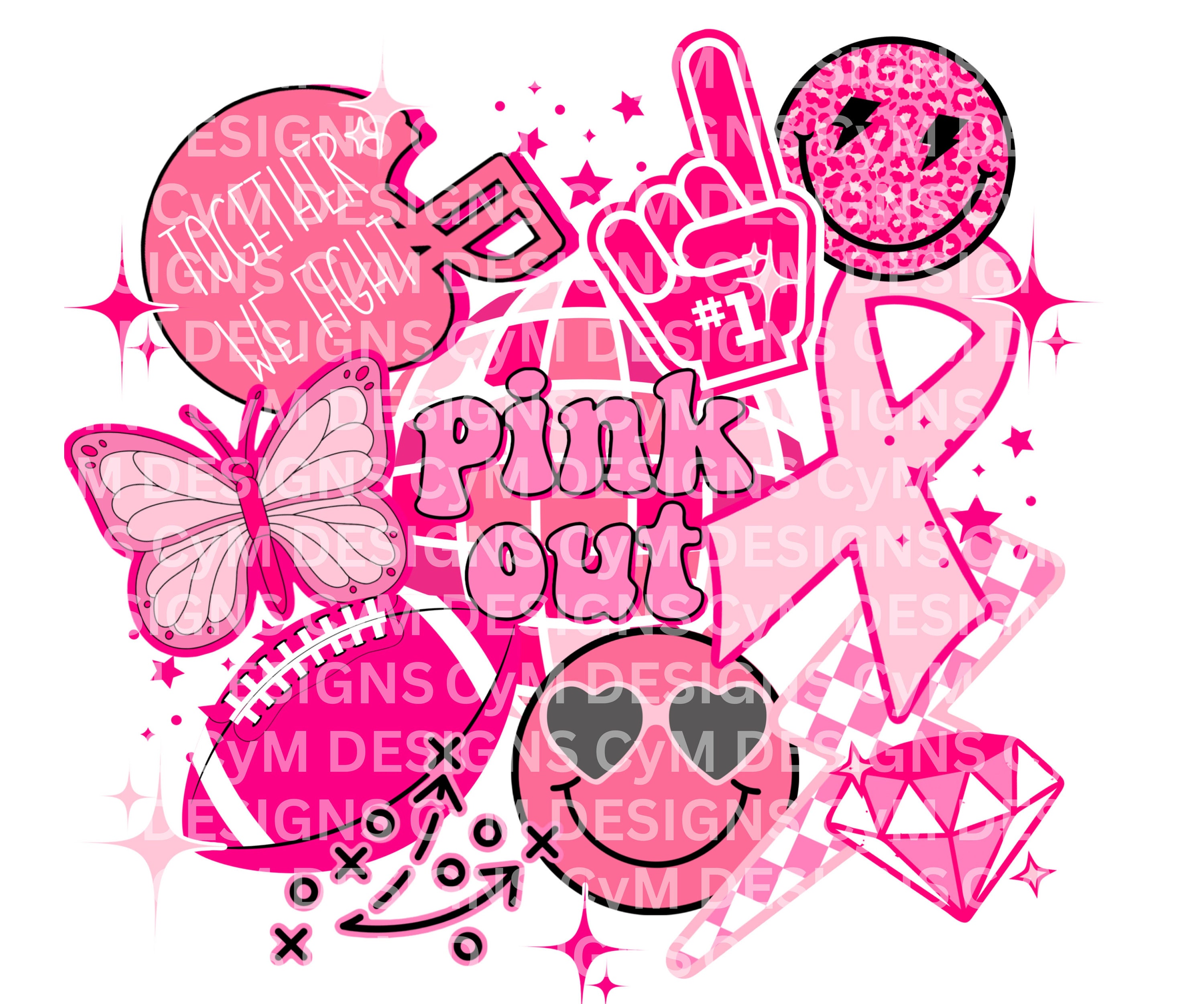 Breast Cancer Awareness School Spirit Wear PNG Digital - Etsy