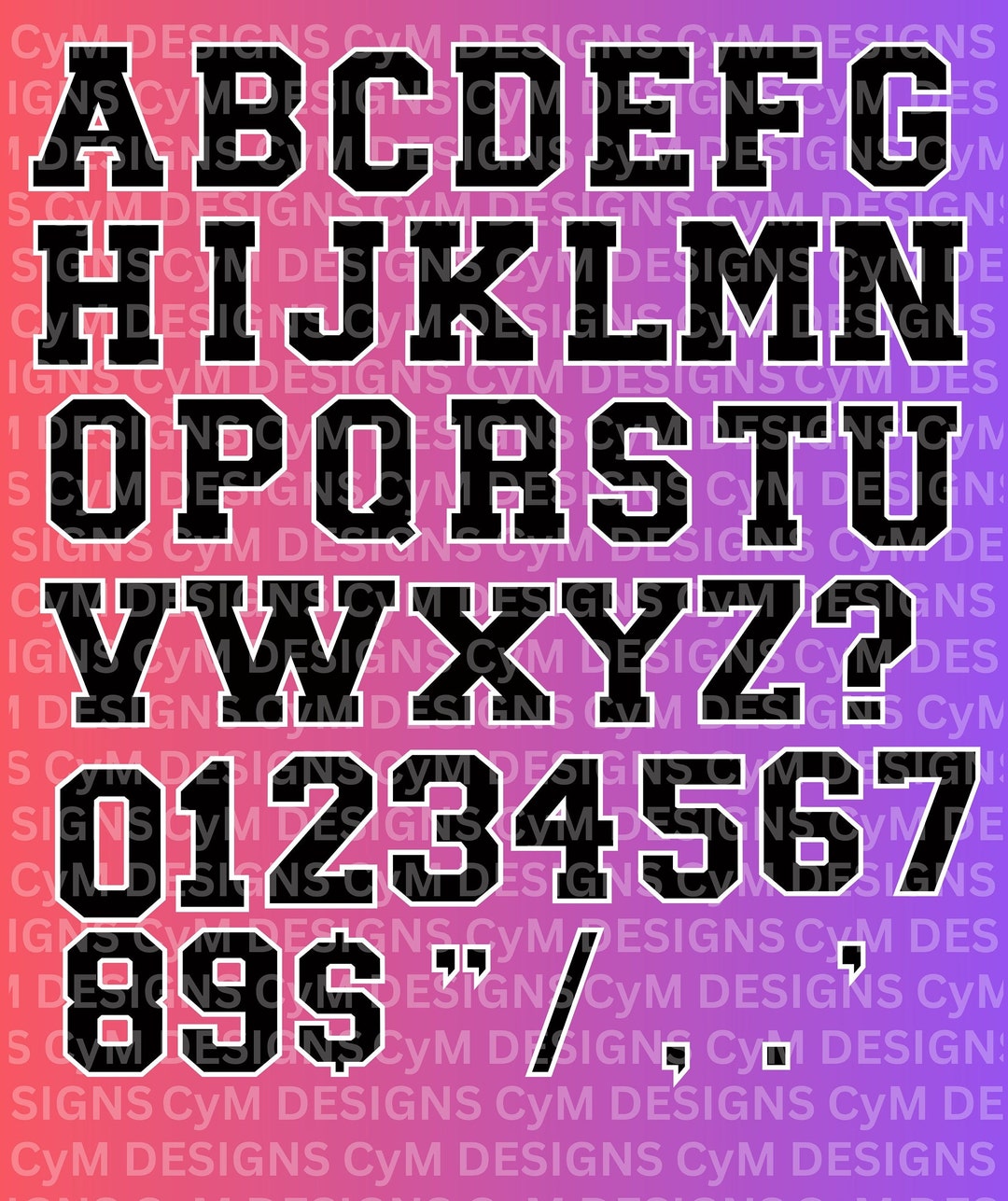 Black & White Outline Alphabet, Numbers 0-9 PNG | PNG Softball, Sports ...