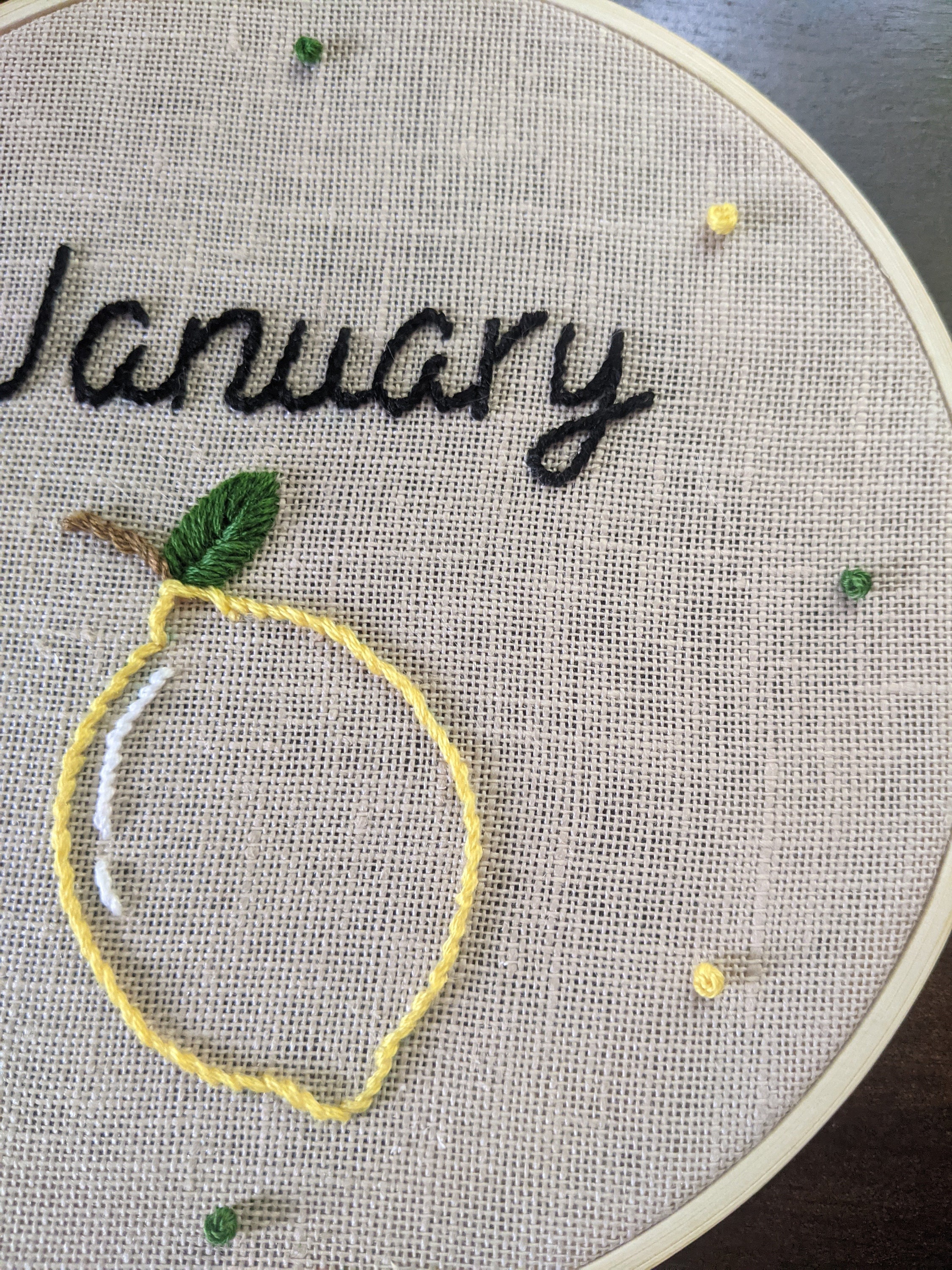 January Harvest Hand Embroidery Pattern Lemon - Etsy