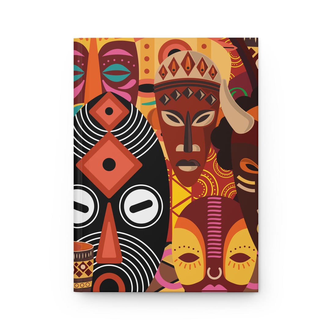 African Mask Hardcover Journal: Vibrant Ethnic Design - Etsy