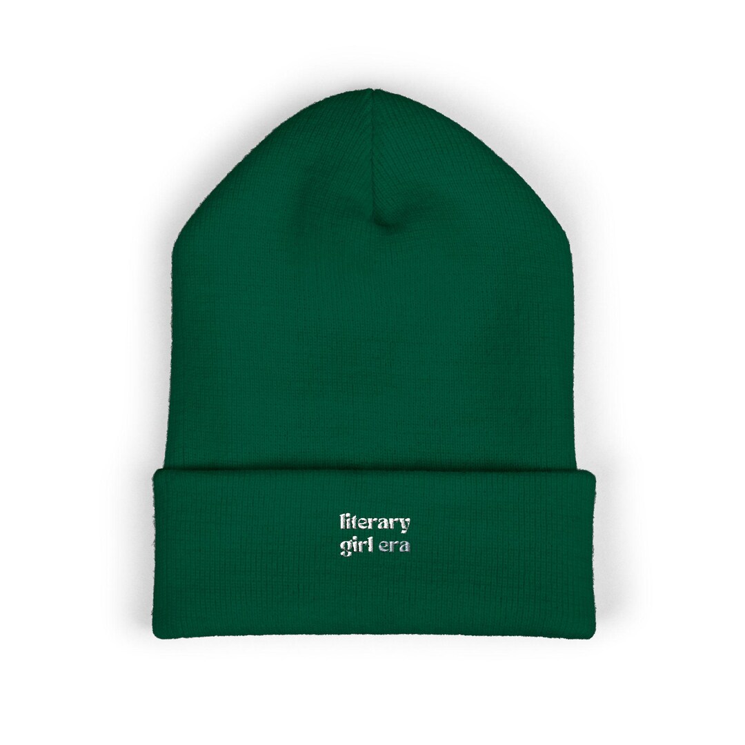 Literary Girl Era Embroidered Beanie - Book Lover Knit Hat - Etsy