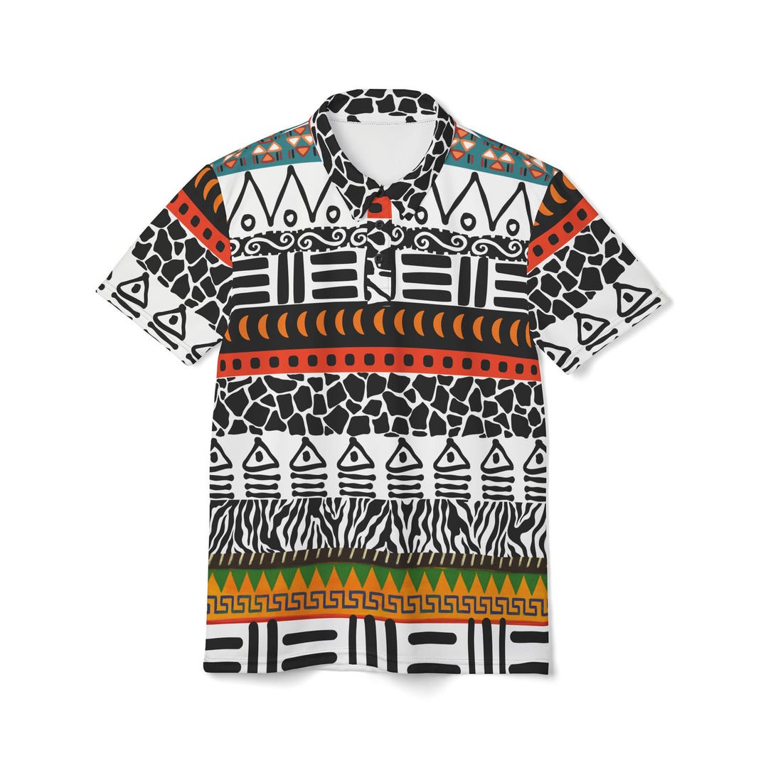 Bohemian Tribal Print Polo Shirt: Vibrant Unisex Summer Top - Etsy