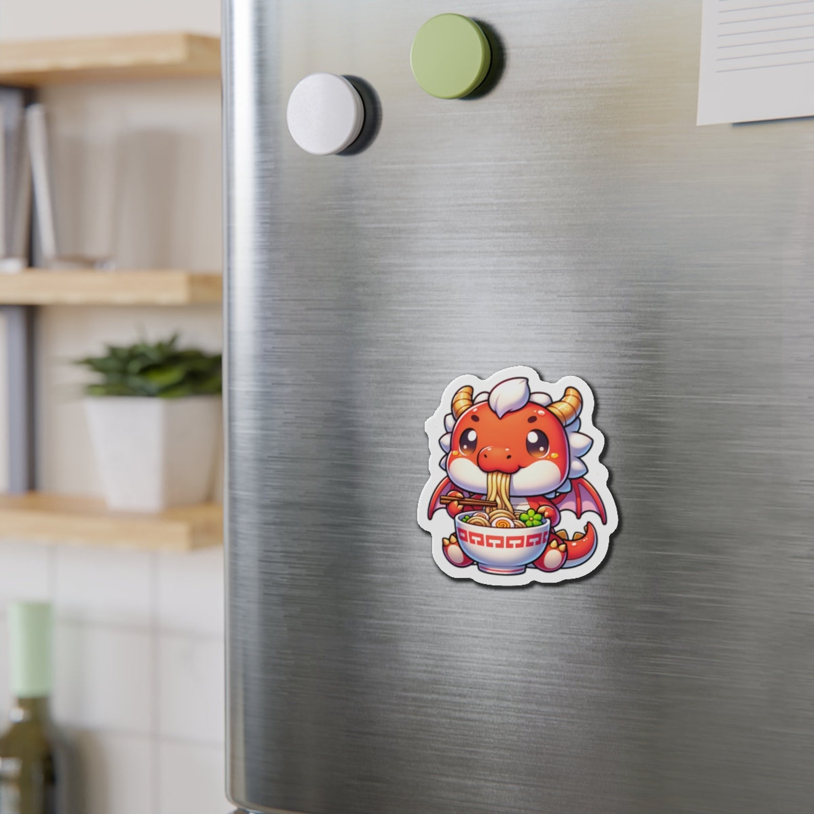 Ramen Eating Dragon Magnet, Dragon Lover Gifts, Dragons, Dragon Home ...