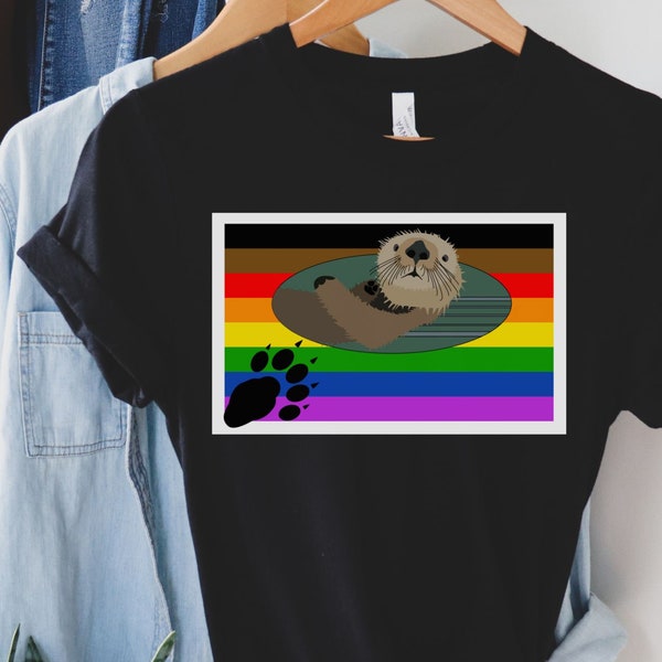 Rainbow Otter Shirt - Etsy