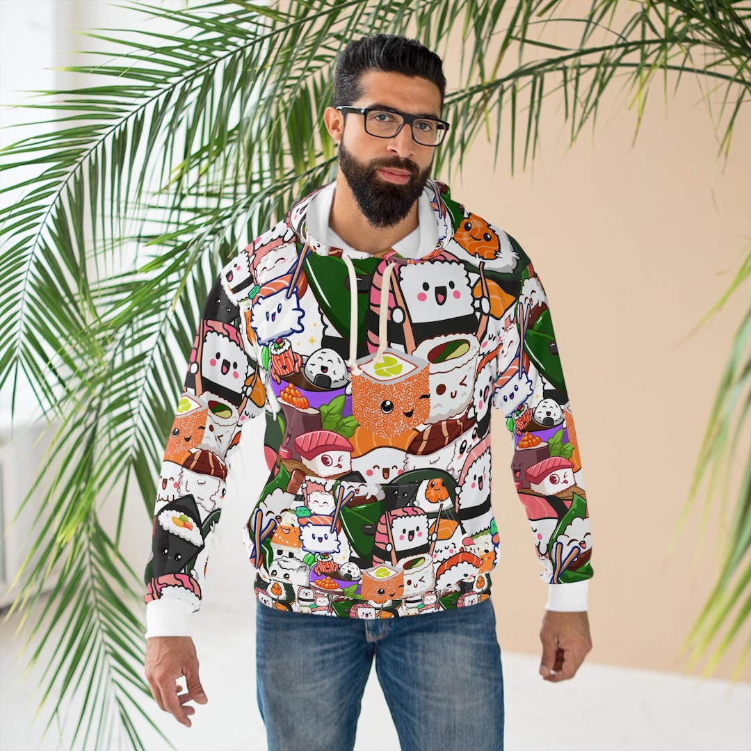 Cute Sushi Unisex Pullover Hoodie, Kawaii Hoodie, Foodie Gift, Anime ...