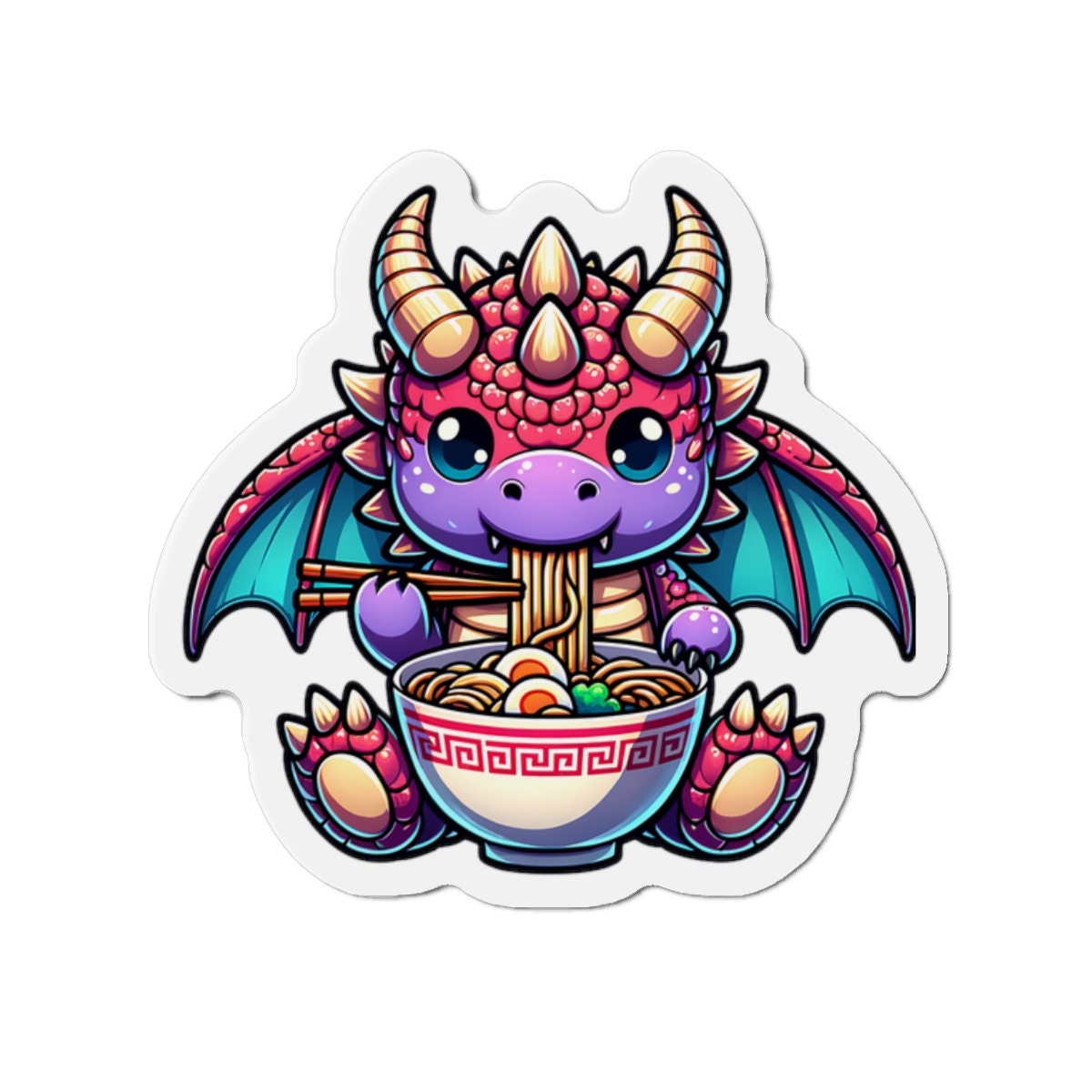 Ramen Eating Dragon Magnet, Dragon Lover Gifts, Dragons, Dragon Home ...