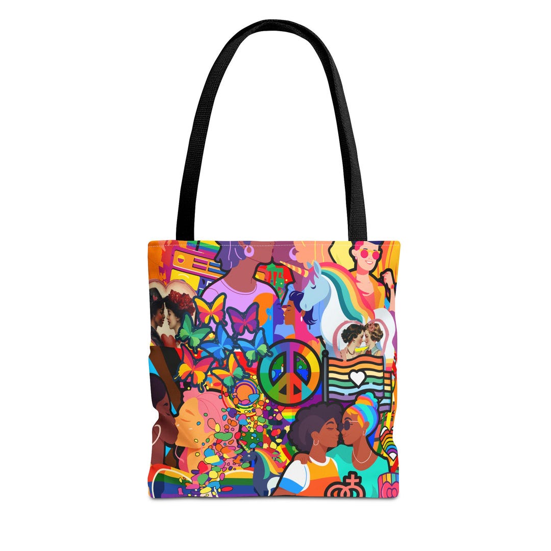 Colorful LGBTQ Pride Tote Bag, Rainbow Design - Etsy