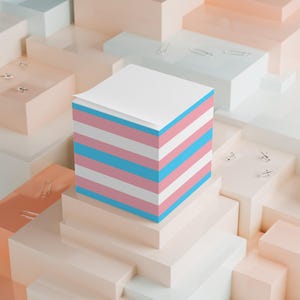 Trans Colors Note Cube, Trans Pride, Gay Gifts, LGBTQ Merch, Gay Merch ...